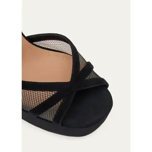 MALONE SOULIERS Sylvie 125mm Suede & Mesh Platform Sandals