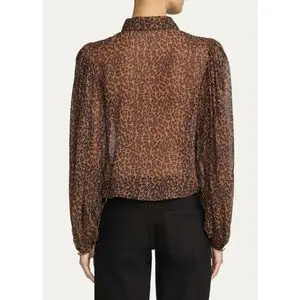 FRAME The Silk Prairie Leopard Blouse