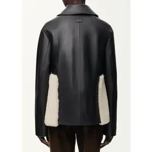 Loewe Leather & Lamb Shearling Single-breasted Jacket