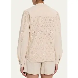 Isabel Marant Étoile Kaina Eyelet Cotton Button-front Shirt - Beige
