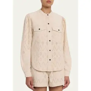 Isabel Marant Étoile Kaina Eyelet Cotton Button-front Shirt - Beige