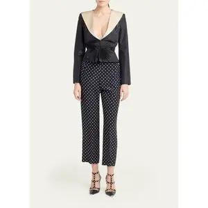 Valentino Garavani Pleated Silk Taffeta Strong-shoulder Jacket