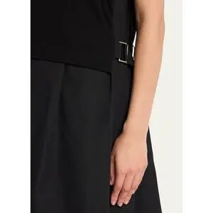 Sacai Cotton Poplin X Knit Shirtdress