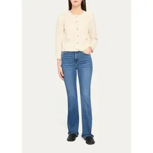 FRAME The Chevron Pointelle Knit Cardigan