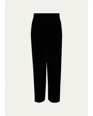Giorgio Armani Velvet Silk-blend Pleated Pants