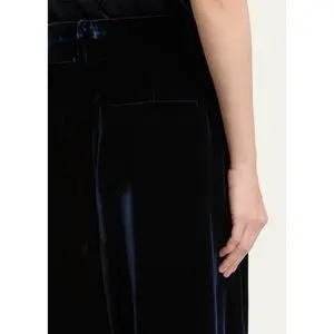 Giorgio Armani Velvet Silk-blend Pleated Pants