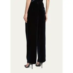 Giorgio Armani Velvet Silk-blend Pleated Pants