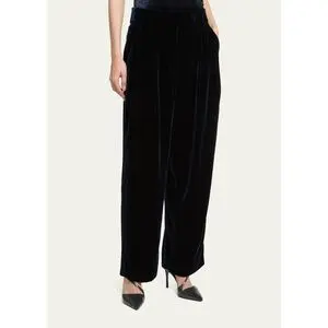Giorgio Armani Velvet Silk-blend Pleated Pants