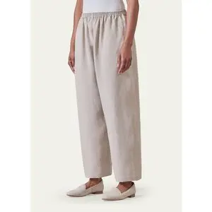 Eskandar Lightweight Linen Japanese Trousers - Natural
