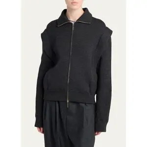 Giorgio Armani Zip-front Knit Blouson Jacket
