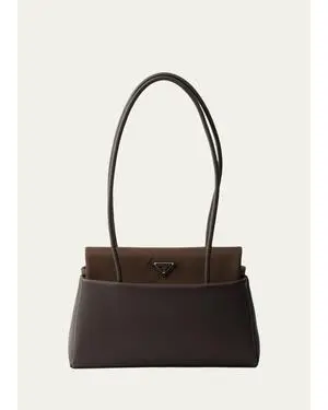 Prada Leather & Re-nylon Flap Shoulder Bag