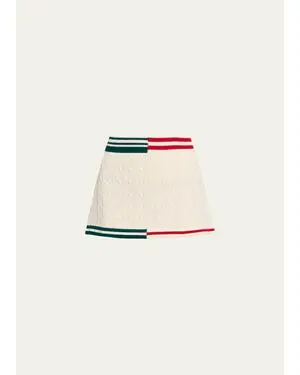 SEROYA Pearson Cable-knit Mini Skirt