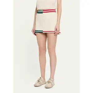 SEROYA Pearson Cable-knit Mini Skirt
