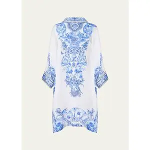 Camilla Wide Body Collared Kaftan Coverup