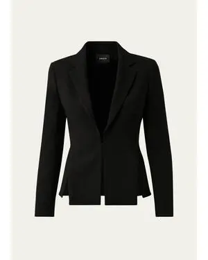 Akris Ocelia Slit Crepe Jacket - Black