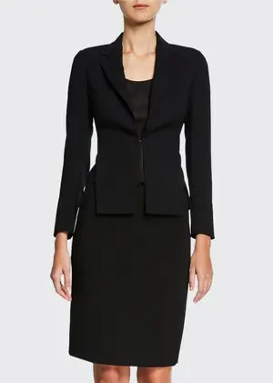 Akris Ocelia Slit Crepe Jacket