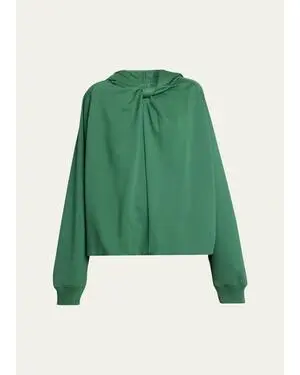Dries Van Noten Hadella Knotted Cotton Hoodie - Forest