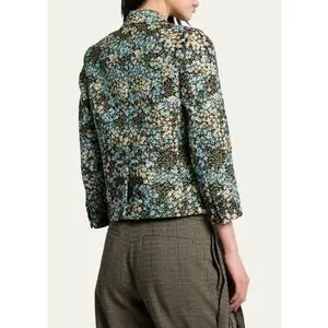 Dries Van Noten Floral Jacquard Single-breasted Shrunken Jacket