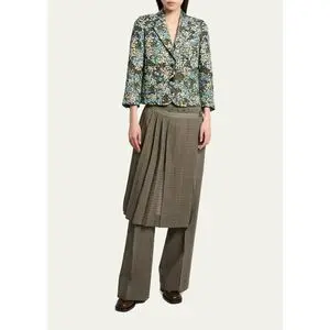 Dries Van Noten Floral Jacquard Single-breasted Shrunken Jacket