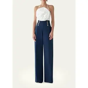 Carolina Herrera Alba Button-front Wide-leg Sailor Pants