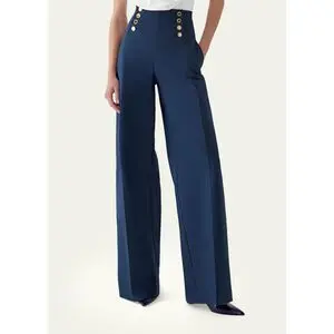 Carolina Herrera Alba Button-front Wide-leg Sailor Pants