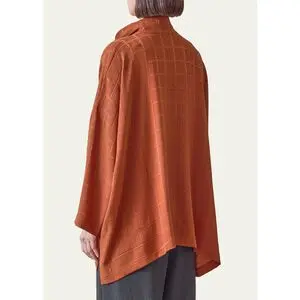 Eskandar Jacquard Silk Satin Shirt - Rust