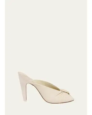 Chloé 95mm Suzie Knotted Leather Mules - Soft Ivory
