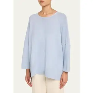 Eskandar Linen-cotton Bateau Neck Sweater Mid Plus Length