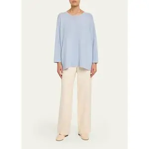 Eskandar Linen-cotton Bateau Neck Sweater Mid Plus Length
