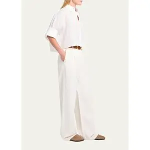 TWP Hudson St Pants In Coated Viscose Linen