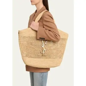 Saint Laurent Icare Raffia Tote Bag