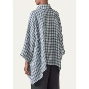 Eskandar Linen Dps Short Sleeve Shirt With Collar Mid Plus Length
