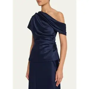 Simkhai Phoebe Draped Satin Top