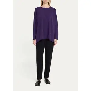 Eskandar A-line Bateau Neck Sweater Long Length