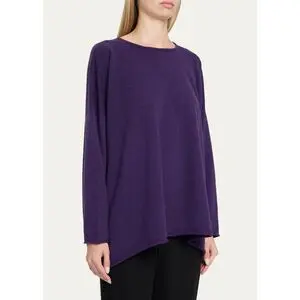 Eskandar A-line Bateau Neck Sweater Long Length