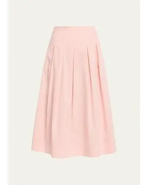 Simkhai Elora Poplin Midi Skirt - Bubblegum