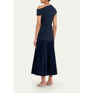 Simkhai Ammalie Mixed-media Midi Dress