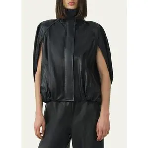 Simkhai Jada Nappa Leather Cape Jacket