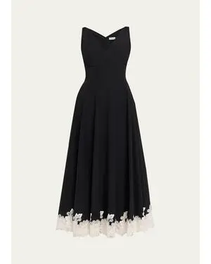 Simkhai Mira Cotton Faille Lace Midi Dress