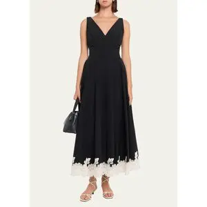 Simkhai Mira Cotton Faille Lace Midi Dress