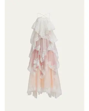 Aje Ophelia Tiered Lace Gown
