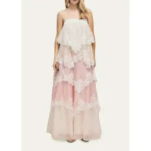 Aje Ophelia Tiered Lace Gown