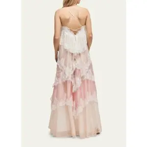 Aje Ophelia Tiered Lace Gown