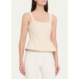Simkhai April Cotton Faille Bustier Top