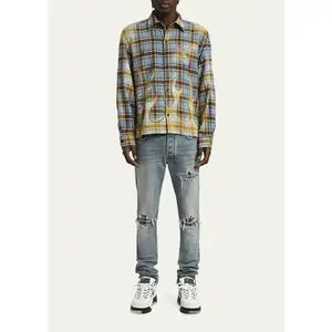 Amiri Cotton Plaid Ma Quad Flames Button-down Shirt