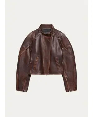 Helmut Lang Leather Jacket - Saddle