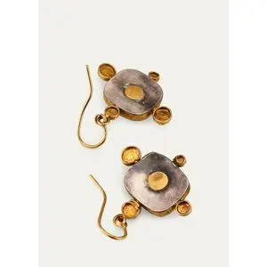 Judy Geib 18k Boulder Square Drop Earrings