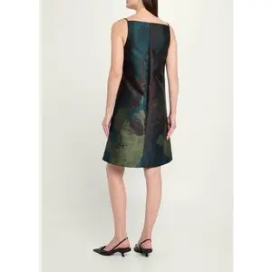 Rickie Freeman For Teri Jon Floral-print Mikado Mini Shift Dress