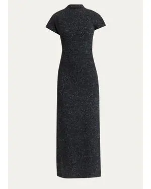 Proenza Schouler Abie Donegal-effect Knit Wool Maxi Dress - Black Multi