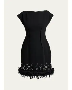 Proenza Schouler Grazziela Grommet Embellished Fringed Mini Dress - Black